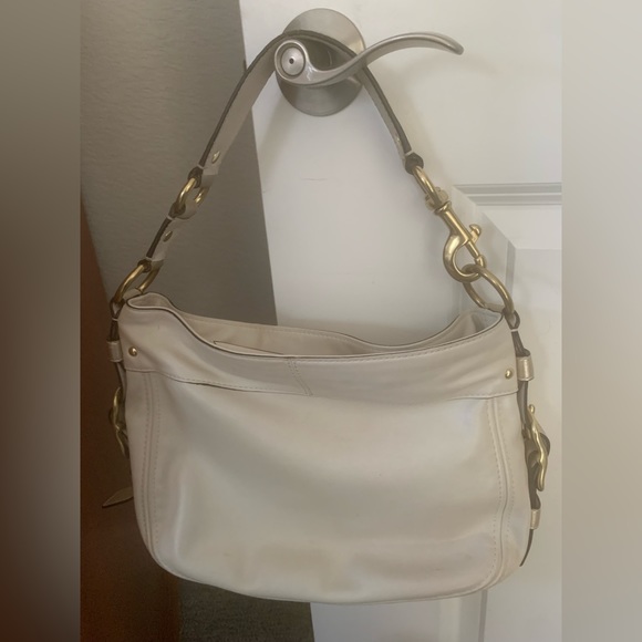 Coach | Bags | Cream Coach Zoe Hobo With Gold Accents | Poshmark